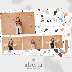 Birthday / Terrazzo Modern Photo Booth Template 4x6 Design / 4 Photos ...