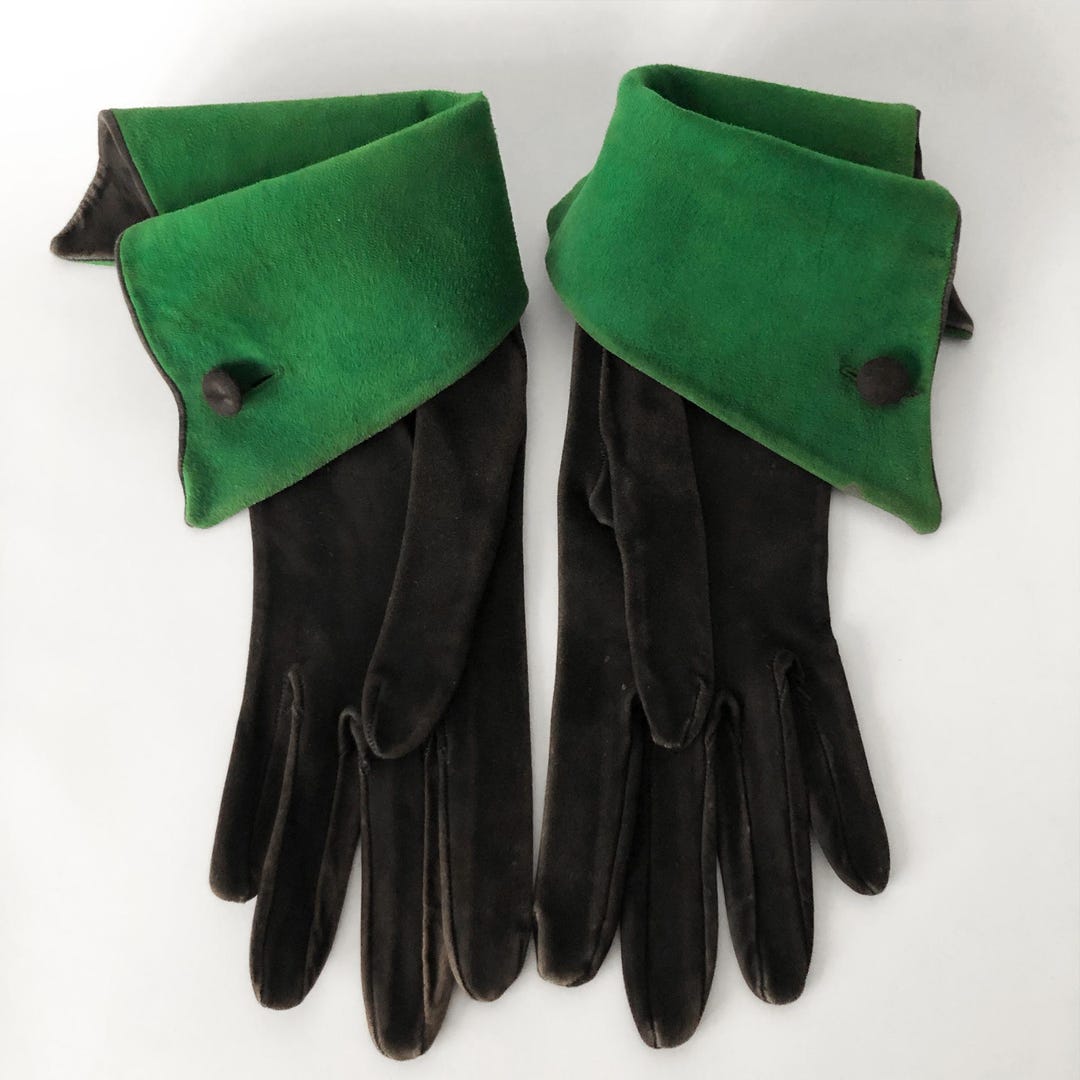 1930s Suede Gauntlet Gloves - Etsy