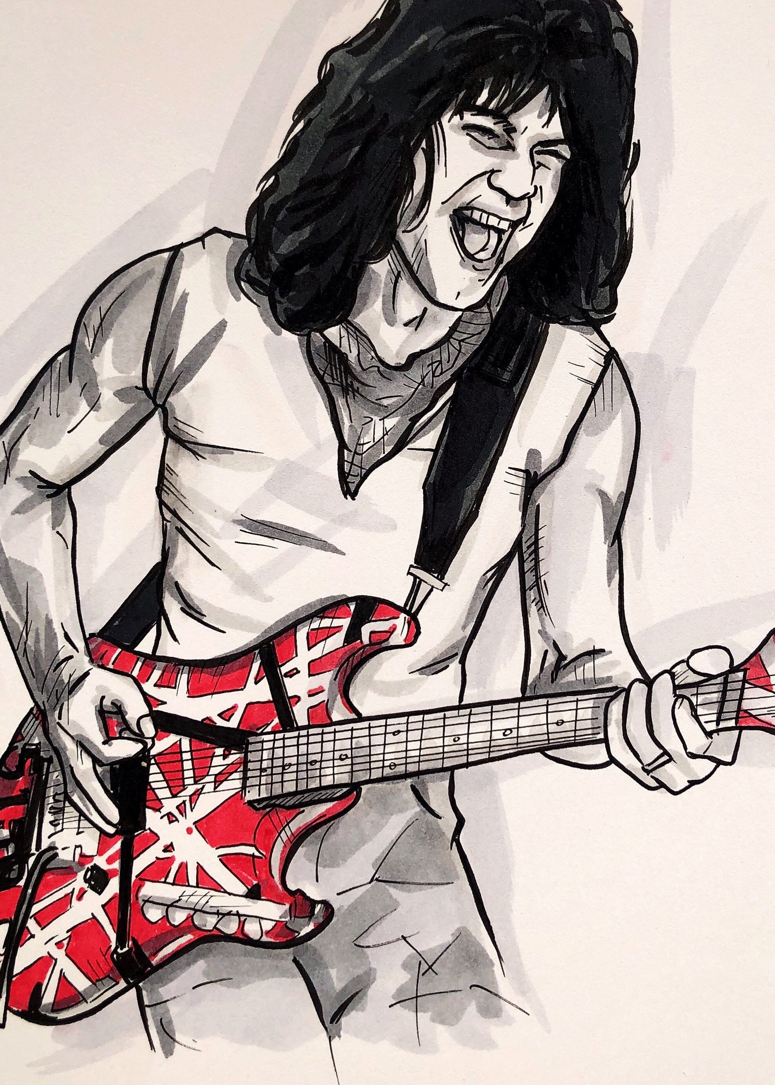 Eddie Van Halen Art Prints 5x7 Set of 2 | Etsy