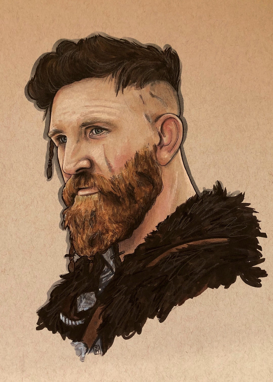 Ghosts Viking Thorfinn Original Marker Drawing - Etsy