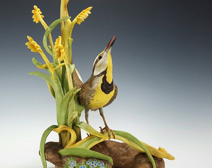 Boehm Porcelain LE Bird Sculpture Figurine "western Meadowlark" 400-15 ...