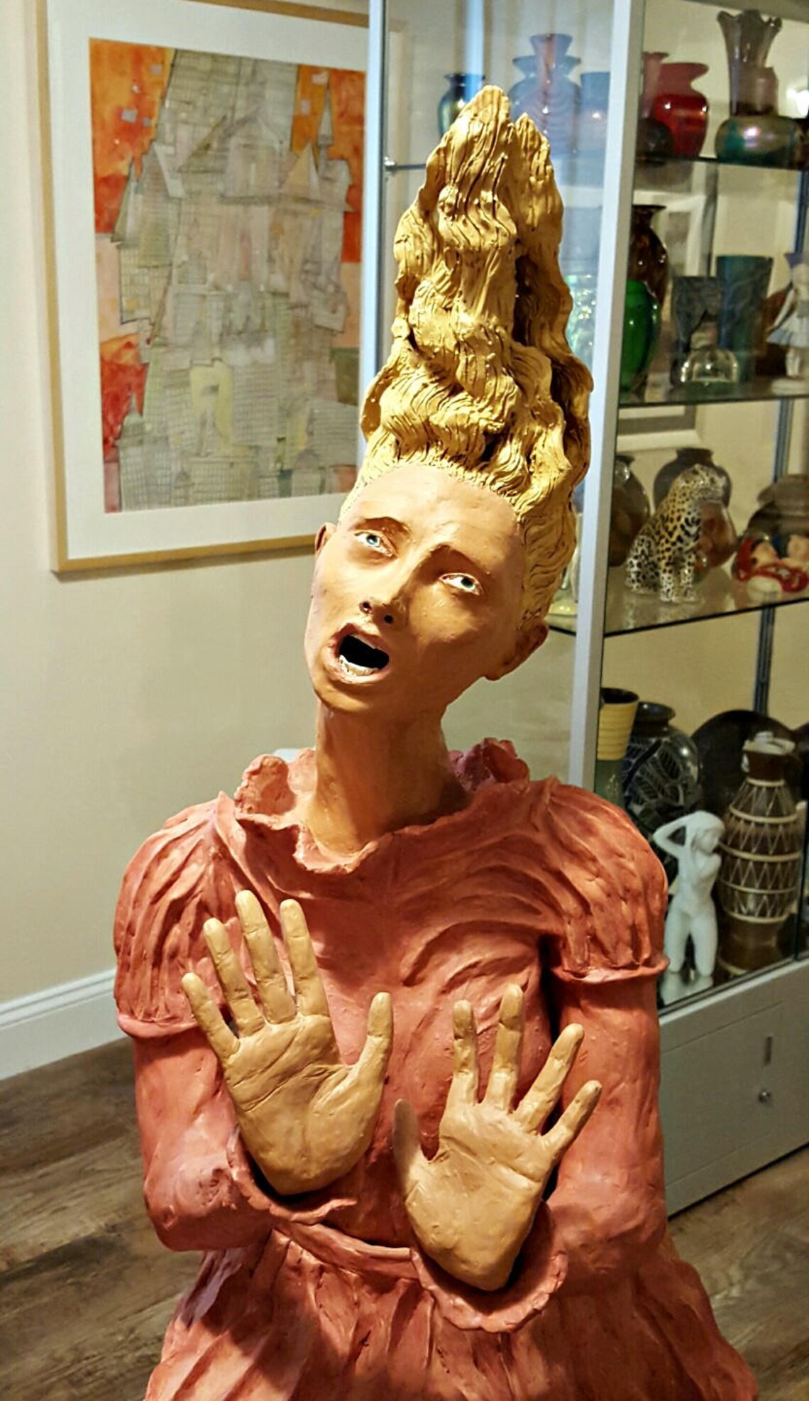 Rare Large Clay Woman Sculpture Handmade in Florence Italy by MICHELE ...