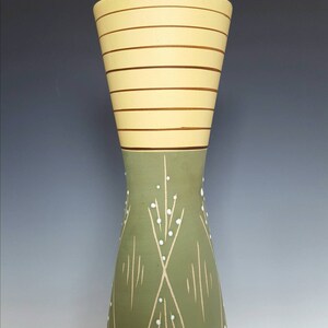 Retro 16 Tall MARZI & REMY Green and Yellow Vase 1031/42, West German Pottery Fat Lava Vase ...