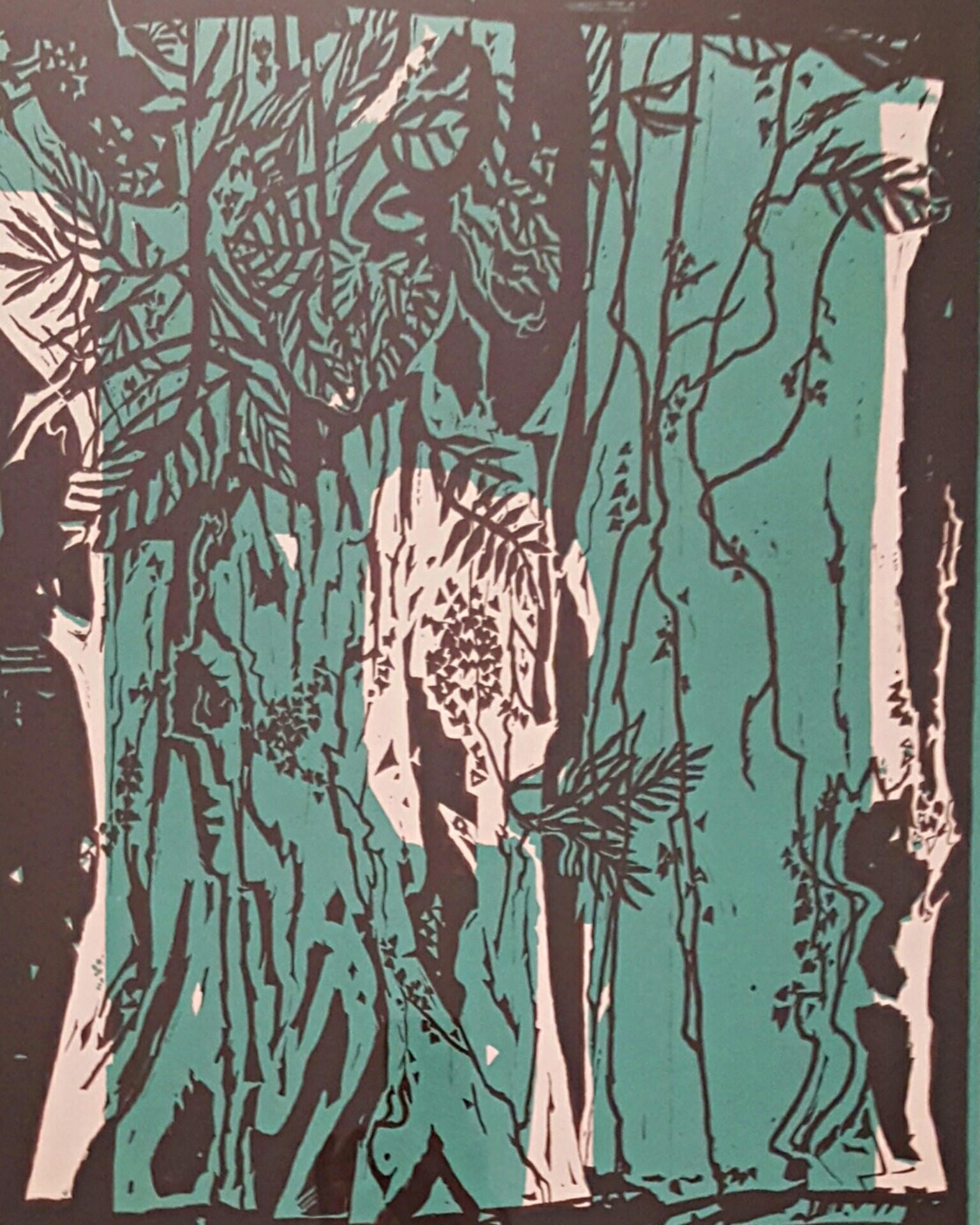 Original Abstract Color Block Print arboretum, Nature Forest Print ...