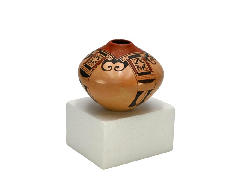 Hopi Indian Polychrome Seed Pot With Elaborate Hand Painted Decorations ...