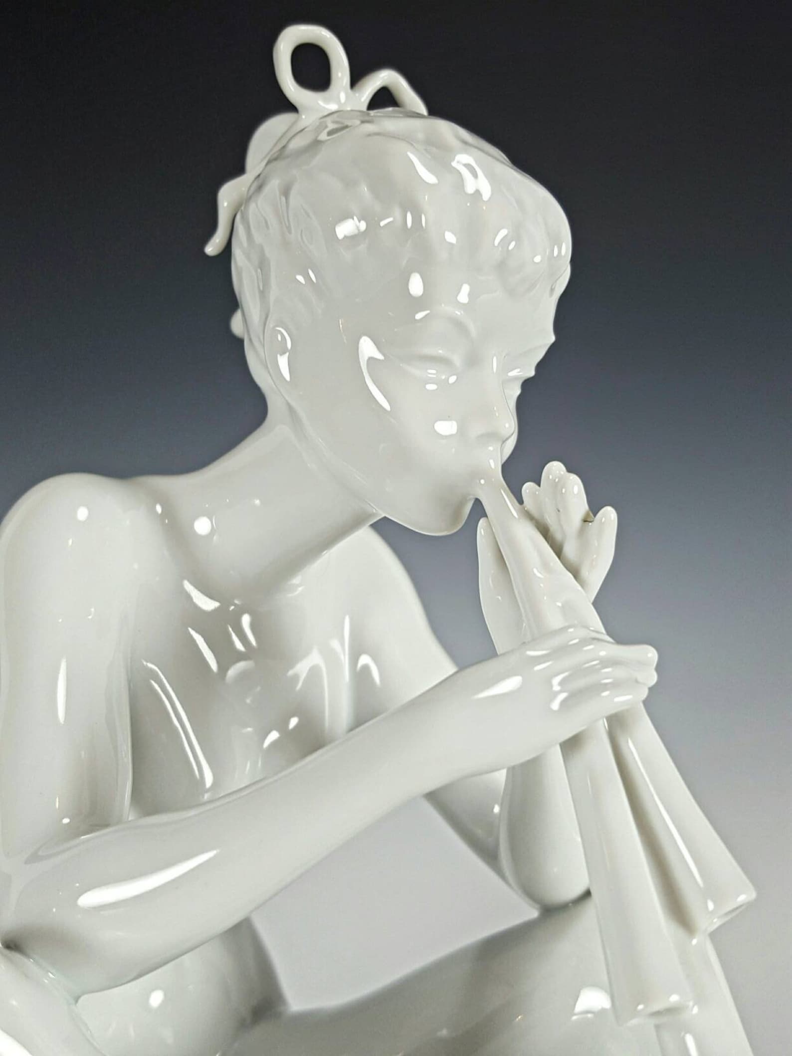 Kaiser Germany High Gloss White Bisque Porcelain Figurine, Sitting Nude ...