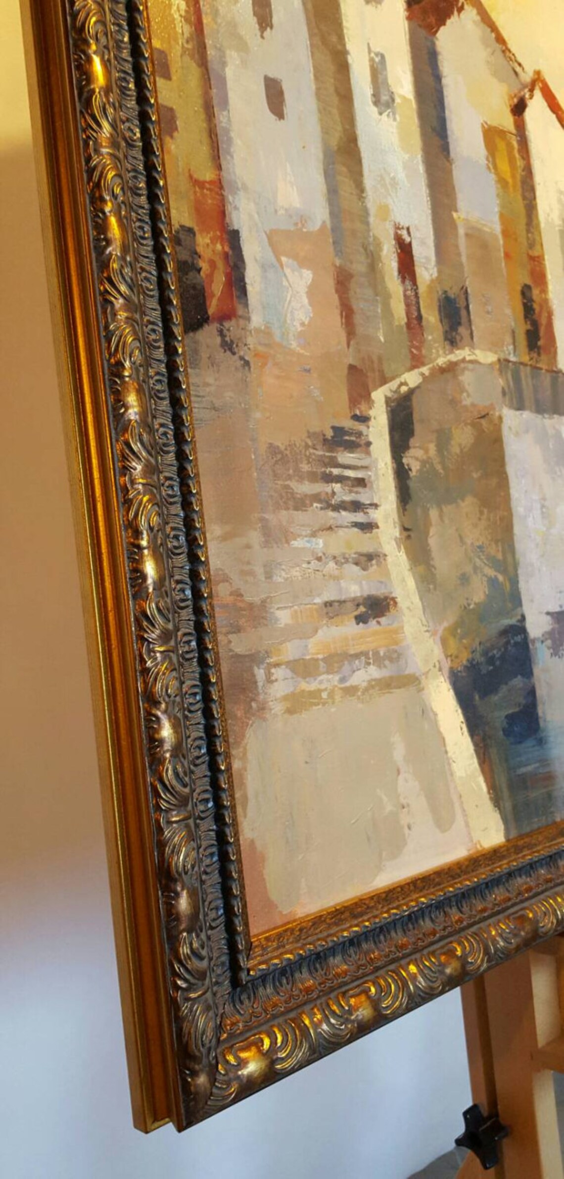 SILVIA VASSILEVA Original Abstract Cityscape Painting Village Way ...