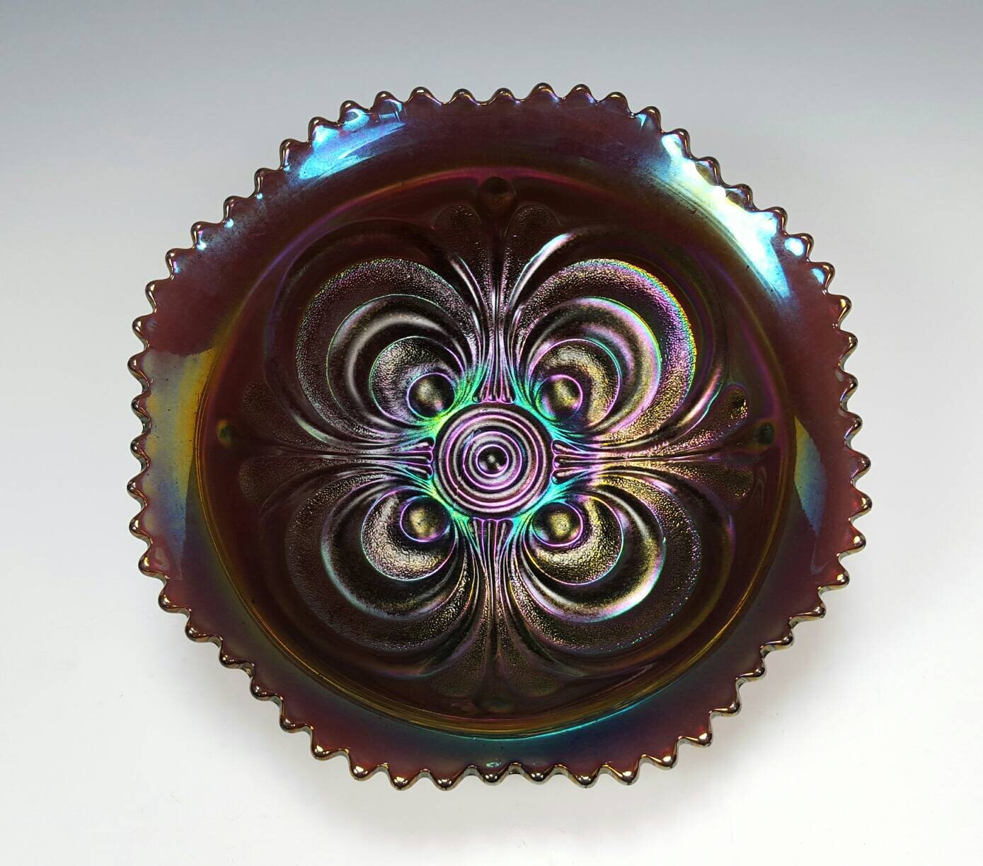 Imperial Carnival Glass Scroll Embossed Electric Purple Bowl, Collar ...