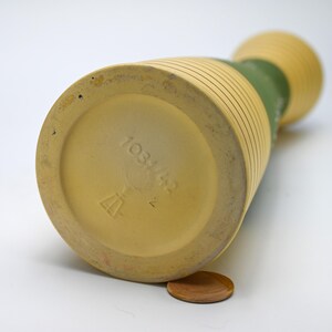 Retro 16" Tall MARZI & REMY Green and Yellow Vase 1031/42, West German Pottery Fat Lava Vase ...