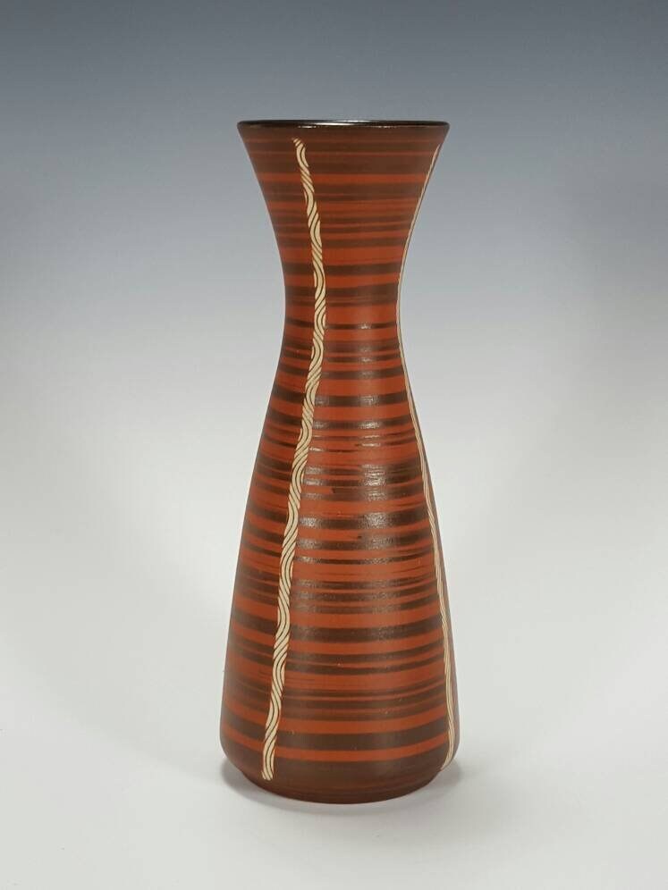 DUMLER BREIDEN West German Pottery Striped Brown Ceramic Vase - Etsy