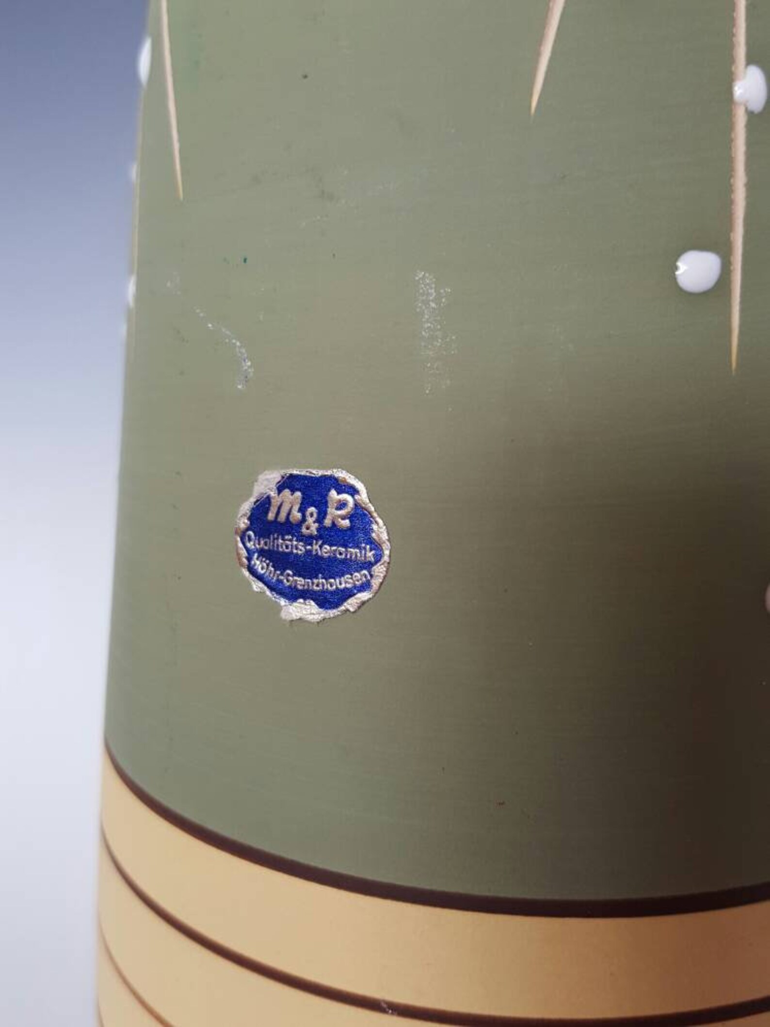 Retro 16 Tall MARZI & REMY Green and Yellow Vase - Etsy