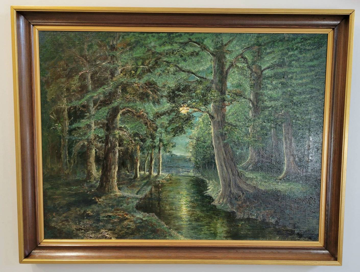WILLIAM S. BUCKLIN Moonlit Forest Landscape Oil Painting, Vintage ...