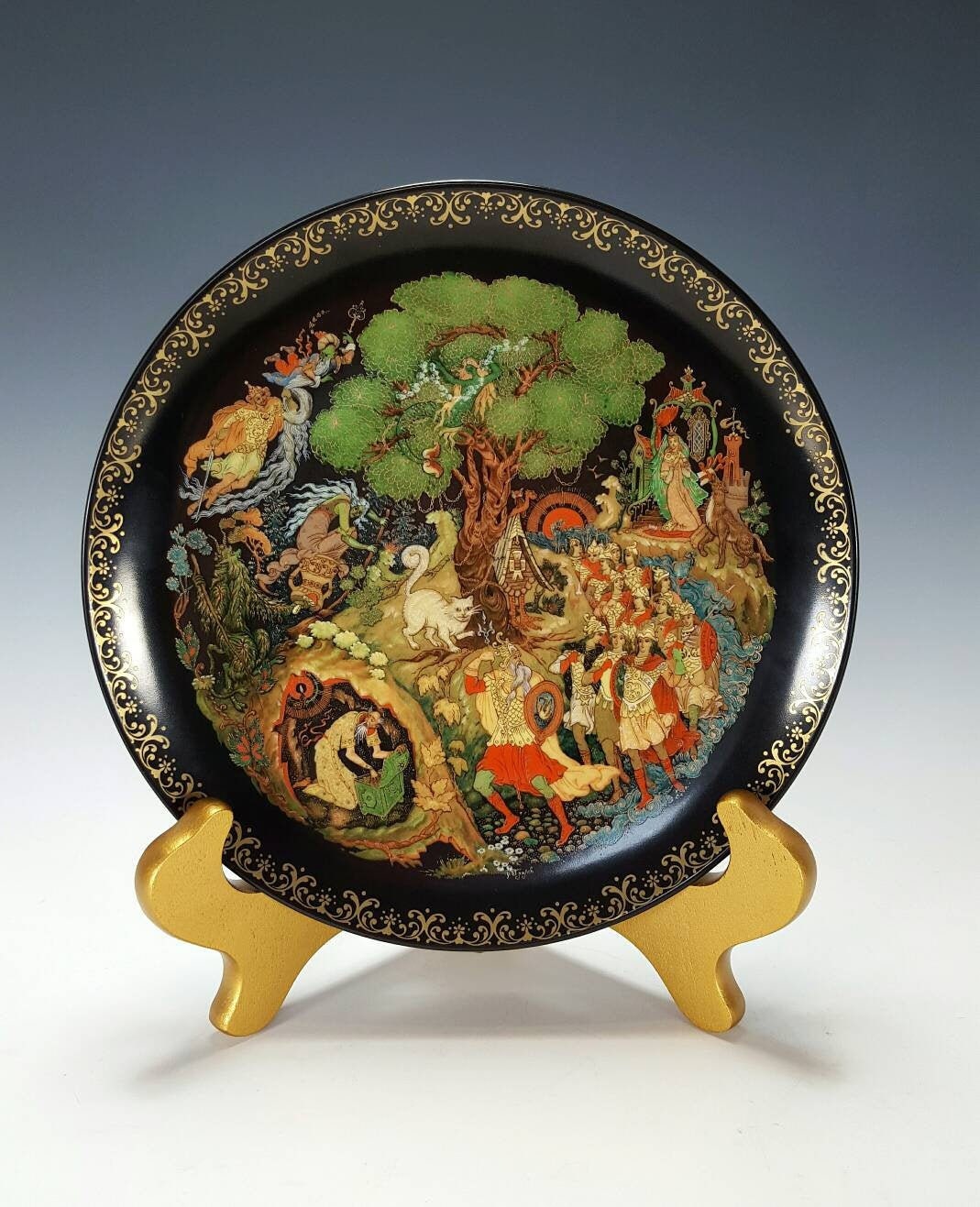 Collectibles Palekh Porcelain Russian Legends Lukomorye Ltd Ed Porcelain Collectors Plate 4 ...