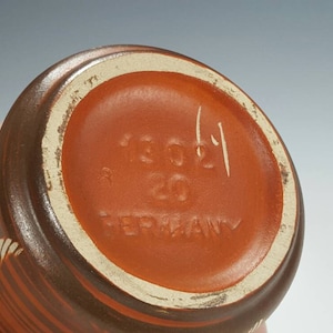 DUMLER BREIDEN West German Pottery Striped Brown Ceramic Vase 1302/20 ...