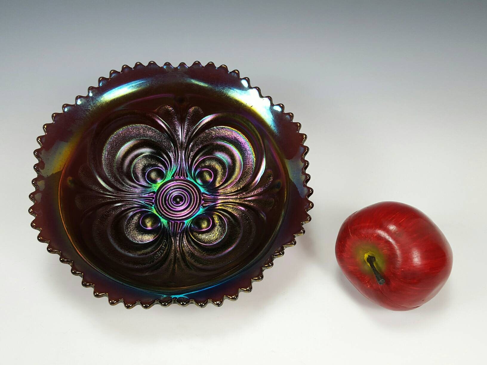 Imperial Carnival Glass Scroll Embossed Electric Purple Bowl, Collar ...