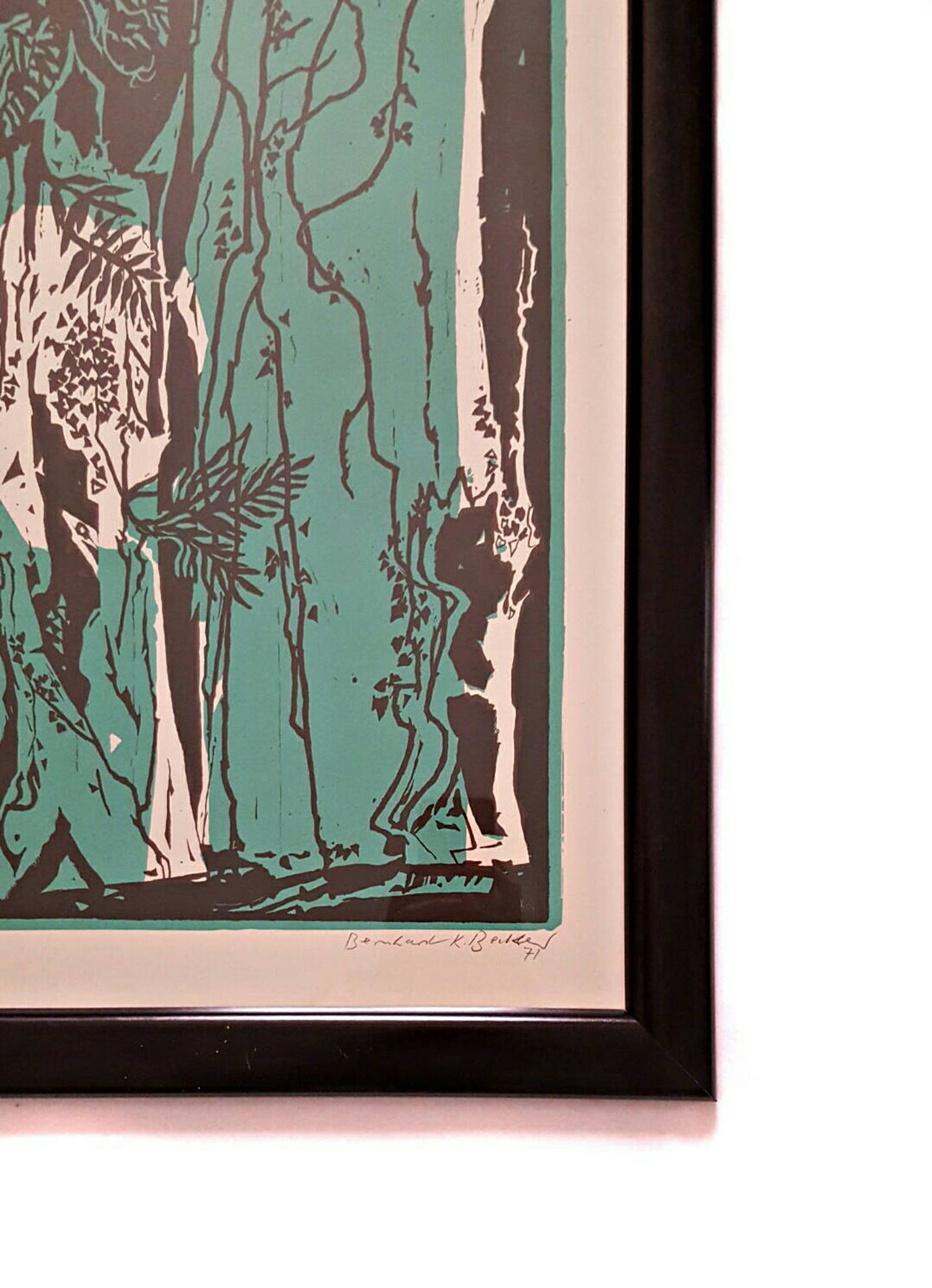 Original Abstract Color Block Print arboretum, Nature Forest Print ...