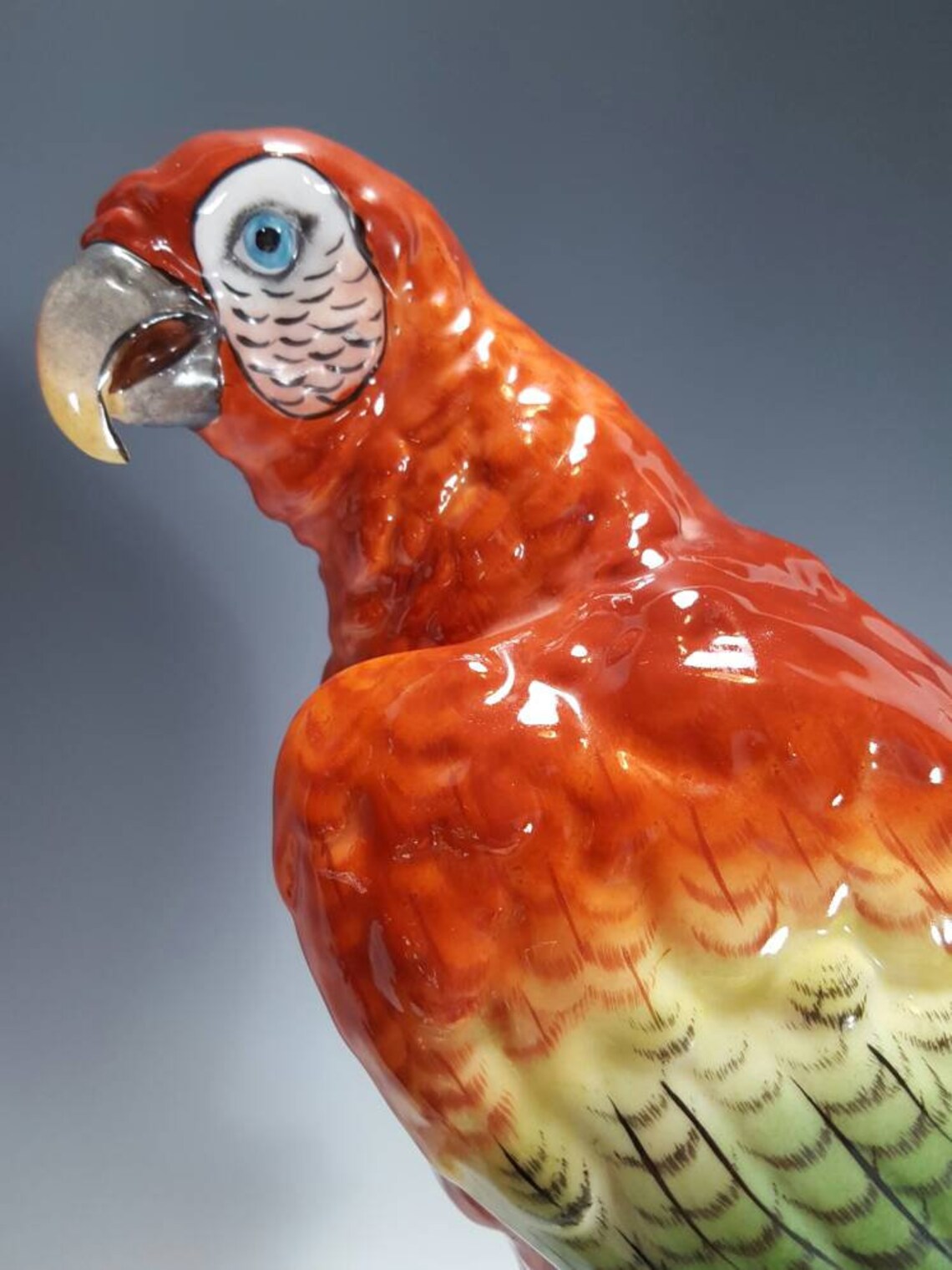 Pair of Vintage German Dresden Porcelain Red Macaw Parrot | Etsy