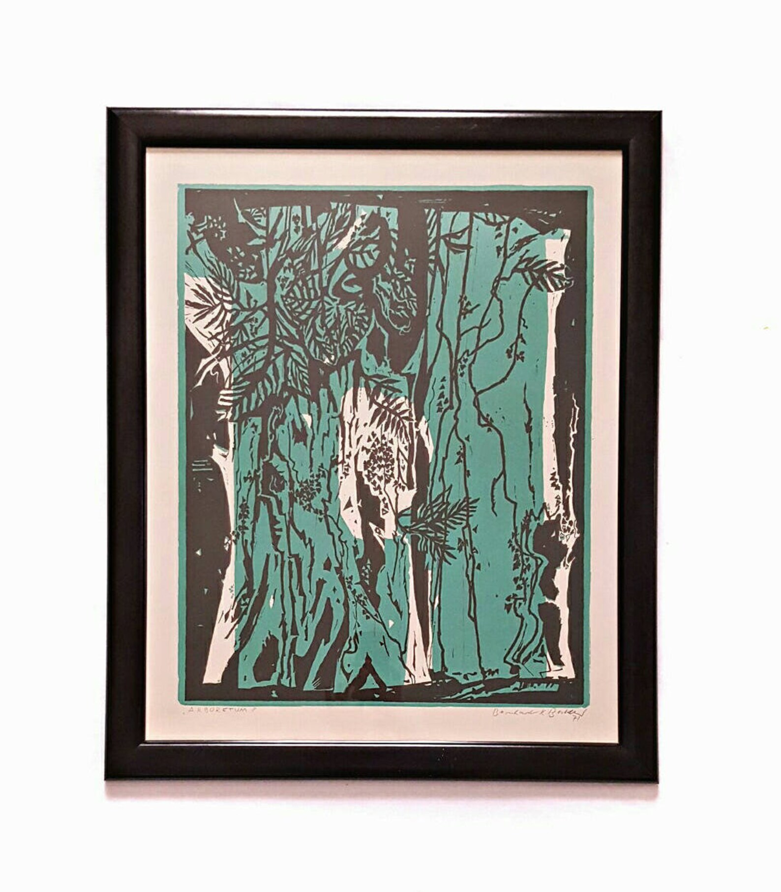 Original Abstract Color Block Print arboretum, Nature Forest Print ...