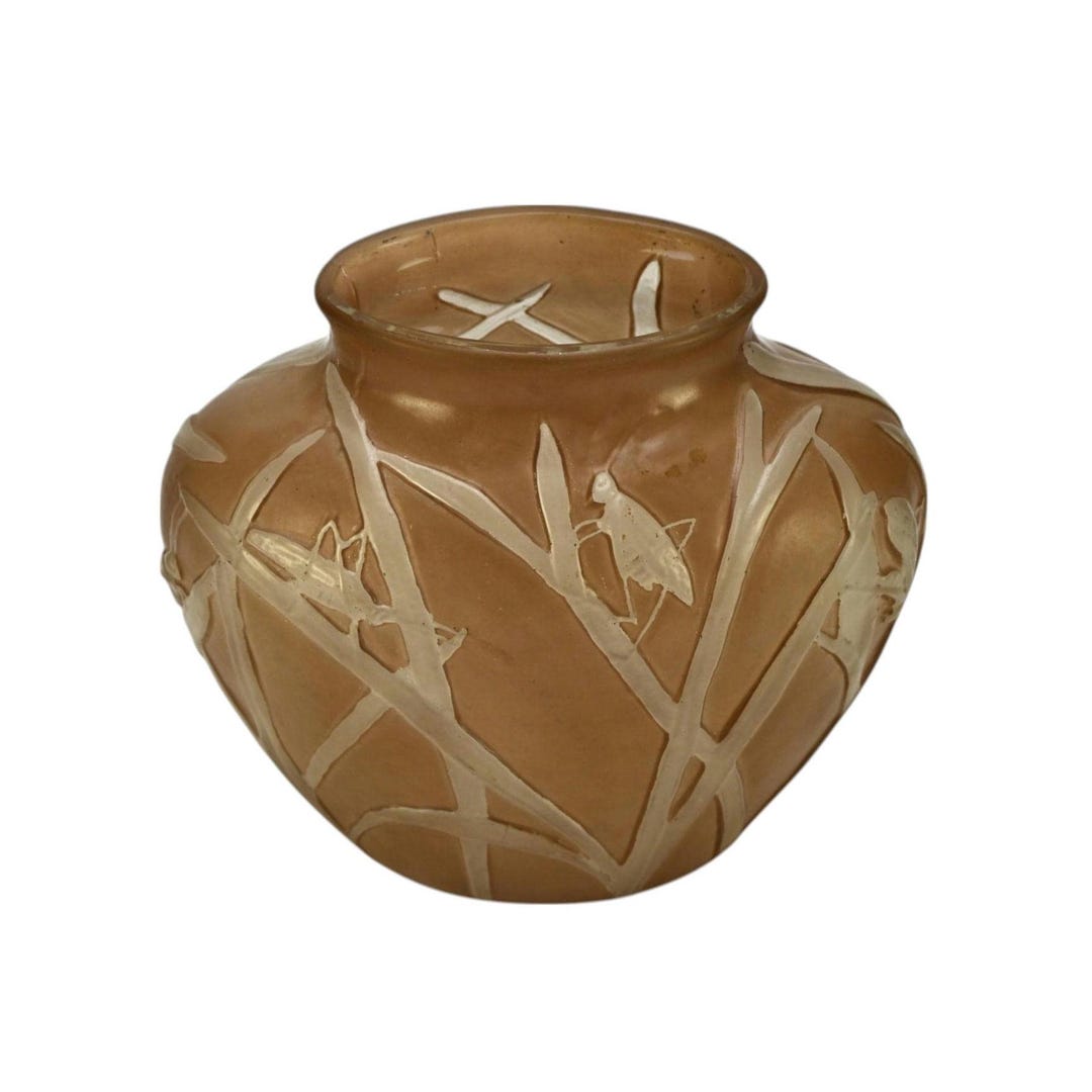 Vintage Consolidated Glass Katydid Vase: Reuben Haley Martele Line ...