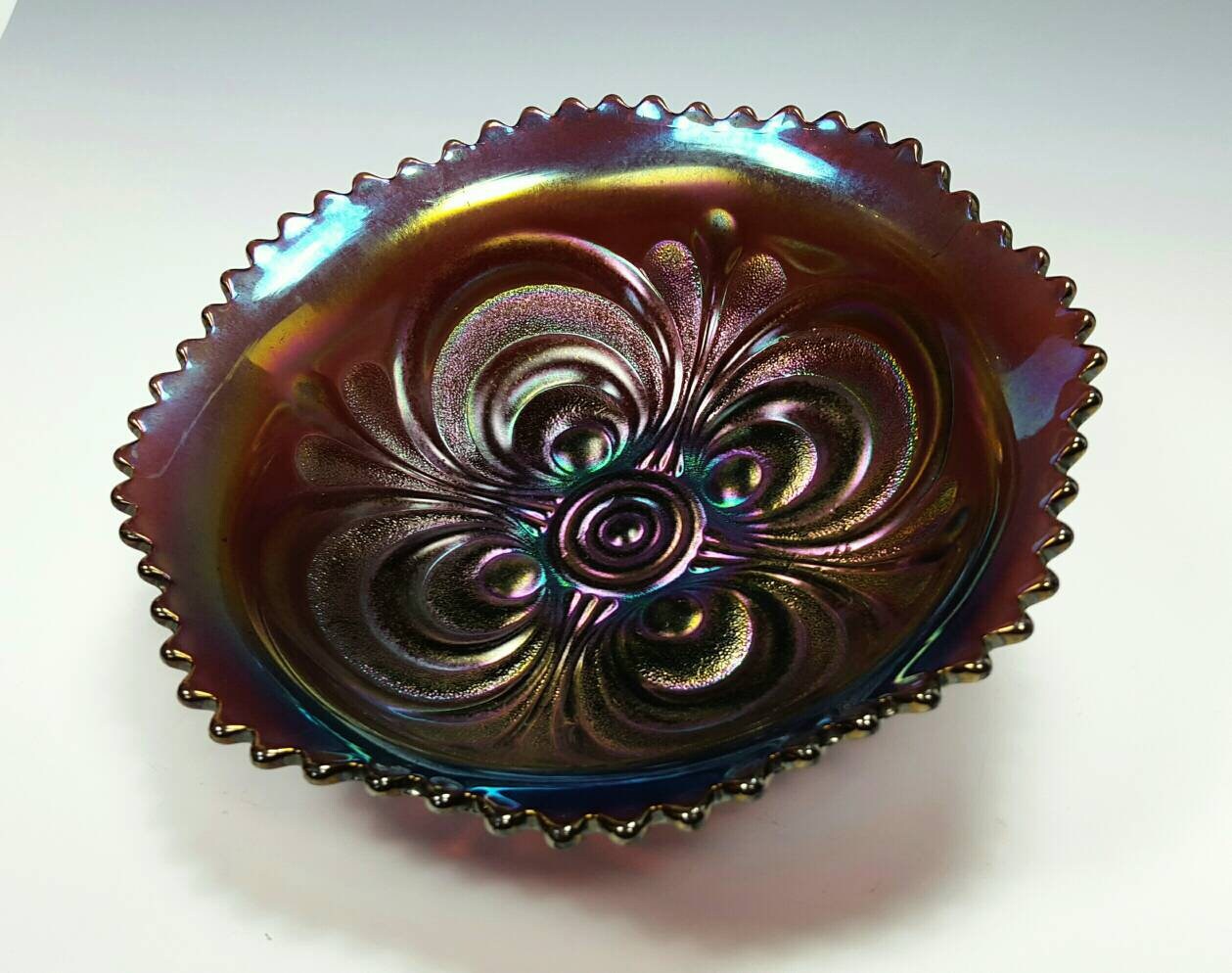 Imperial Carnival Glass Scroll Embossed Electric Purple Bowl, Collar ...