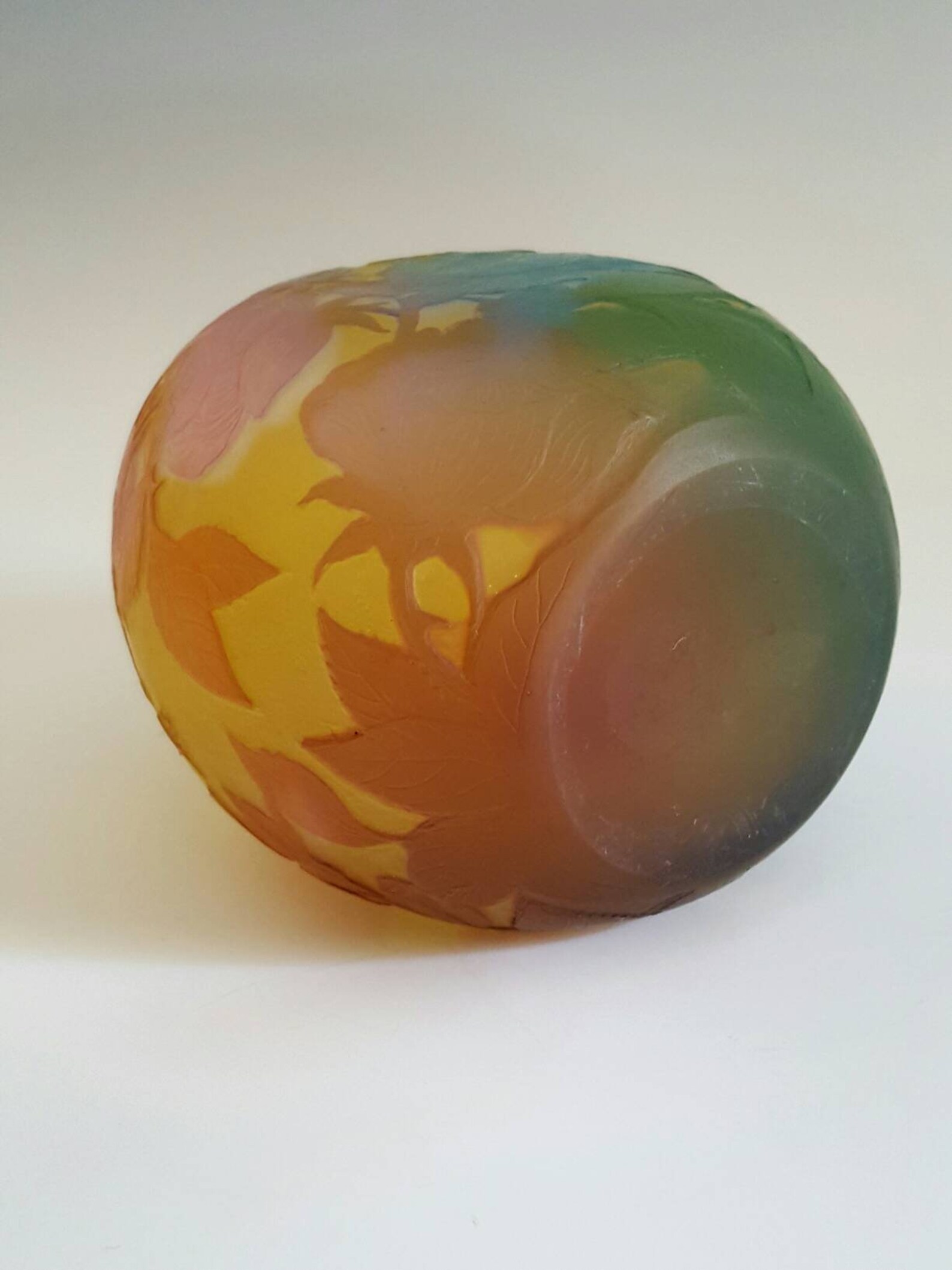 ZOLTAN ACS Hungarian Etched Cameo Glass Blue Roses Vase, Multiple ...