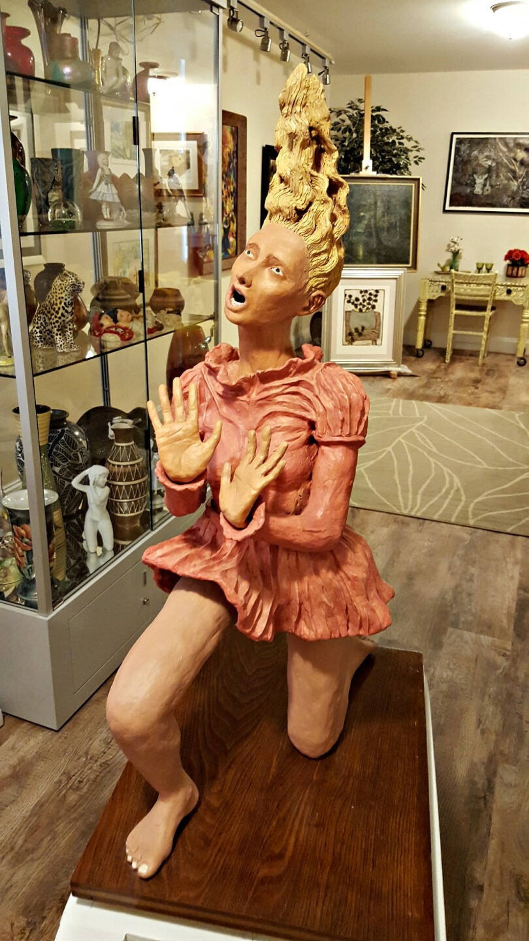 Rare Large Clay Woman Sculpture Handmade in Florence Italy by MICHELE ...