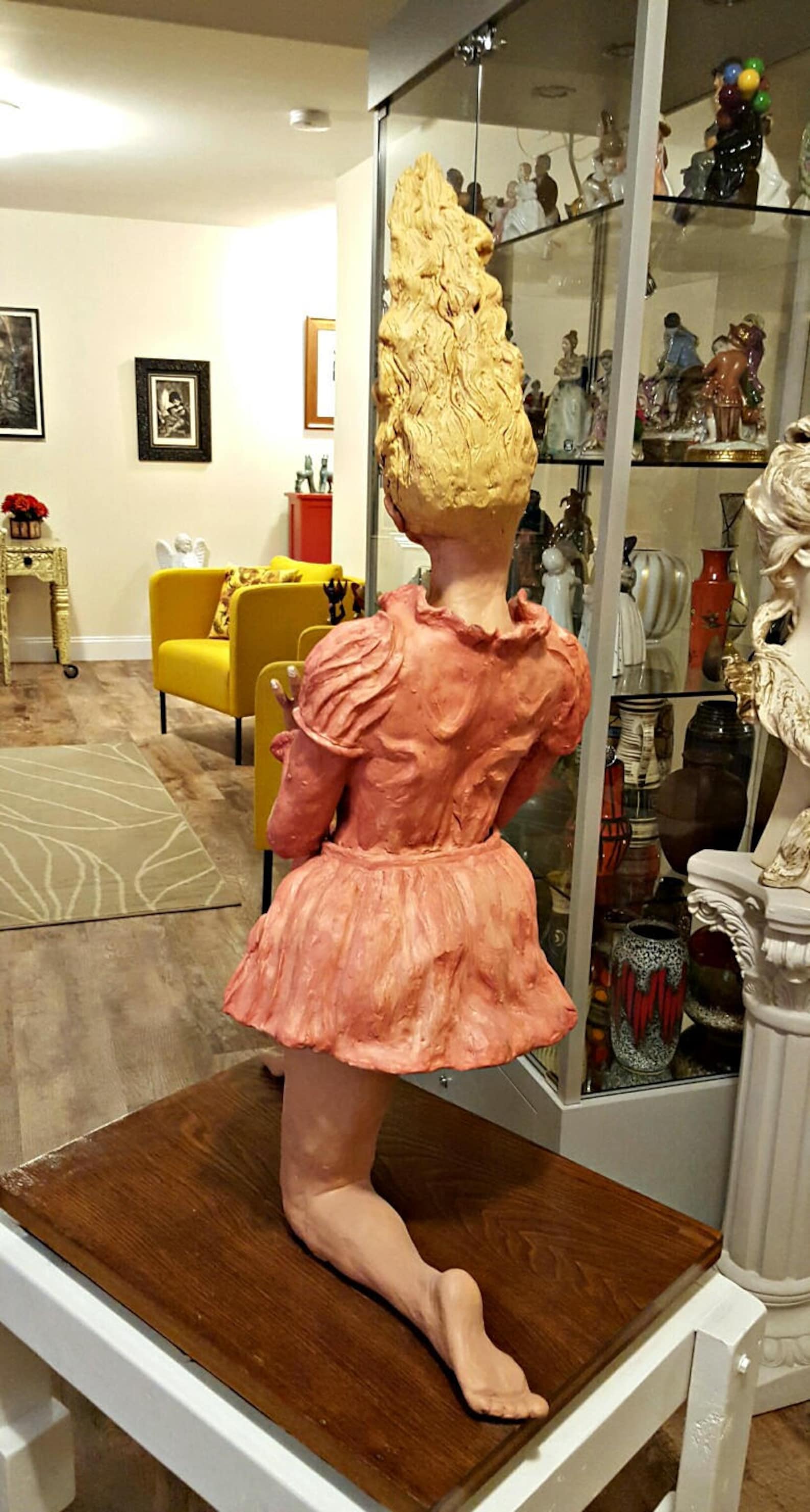 Rare Large Clay Woman Sculpture Handmade in Florence Italy by MICHELE ...