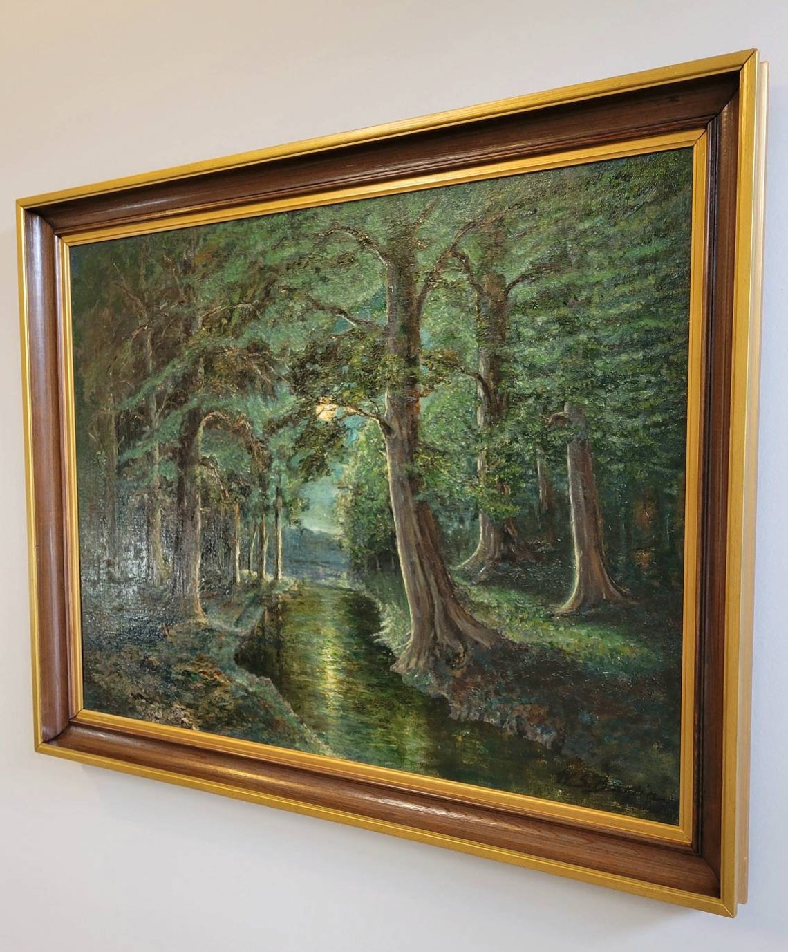 WILLIAM S. BUCKLIN Moonlit Forest Landscape Oil Painting | Etsy