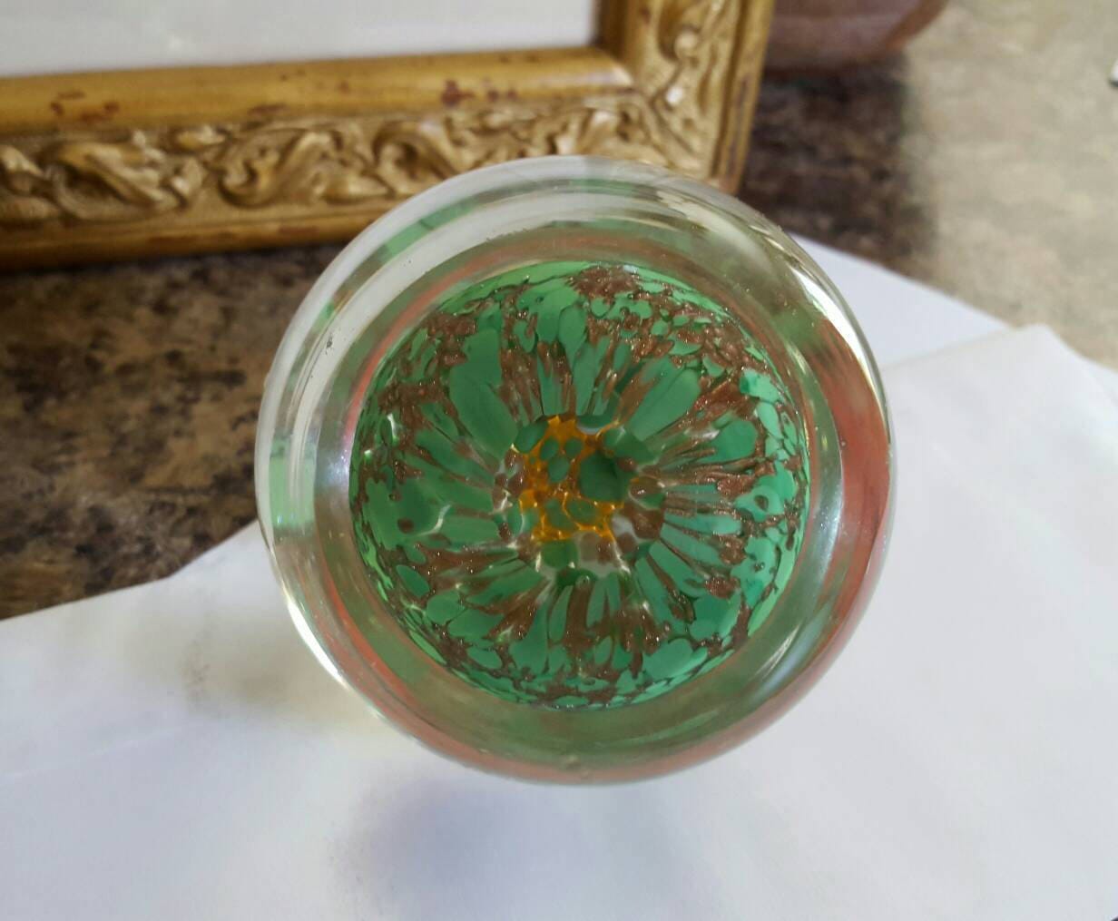 Vintage Art Glass Paperweight, White Daisy Flower Paperweight ...