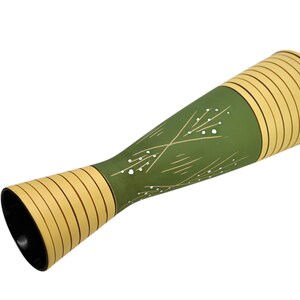 Retro 16" Tall MARZI & REMY Green and Yellow Vase 1031/42, West German Pottery Fat Lava Vase ...