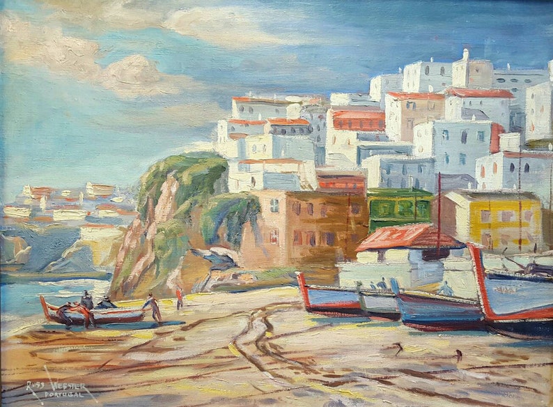Russ Webster american 1904-1984 PORTUGAL Oil on Canvas - Etsy