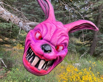 Milkshake Bunny Mask Pink Bunny Mask Rabbit Mask Pink Mask Paper Maché ...