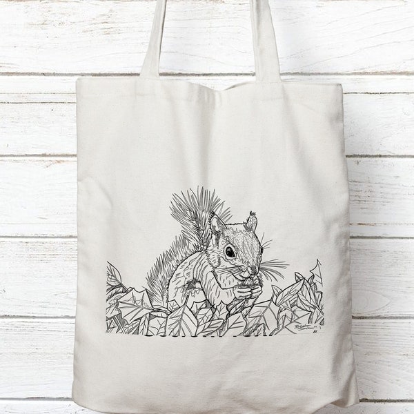 Squirrel Tote Bag - Etsy