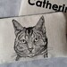 Cat Pencil Case, Cat Black Line Drawing, Cat Wallet, Custom Name Pouch ...