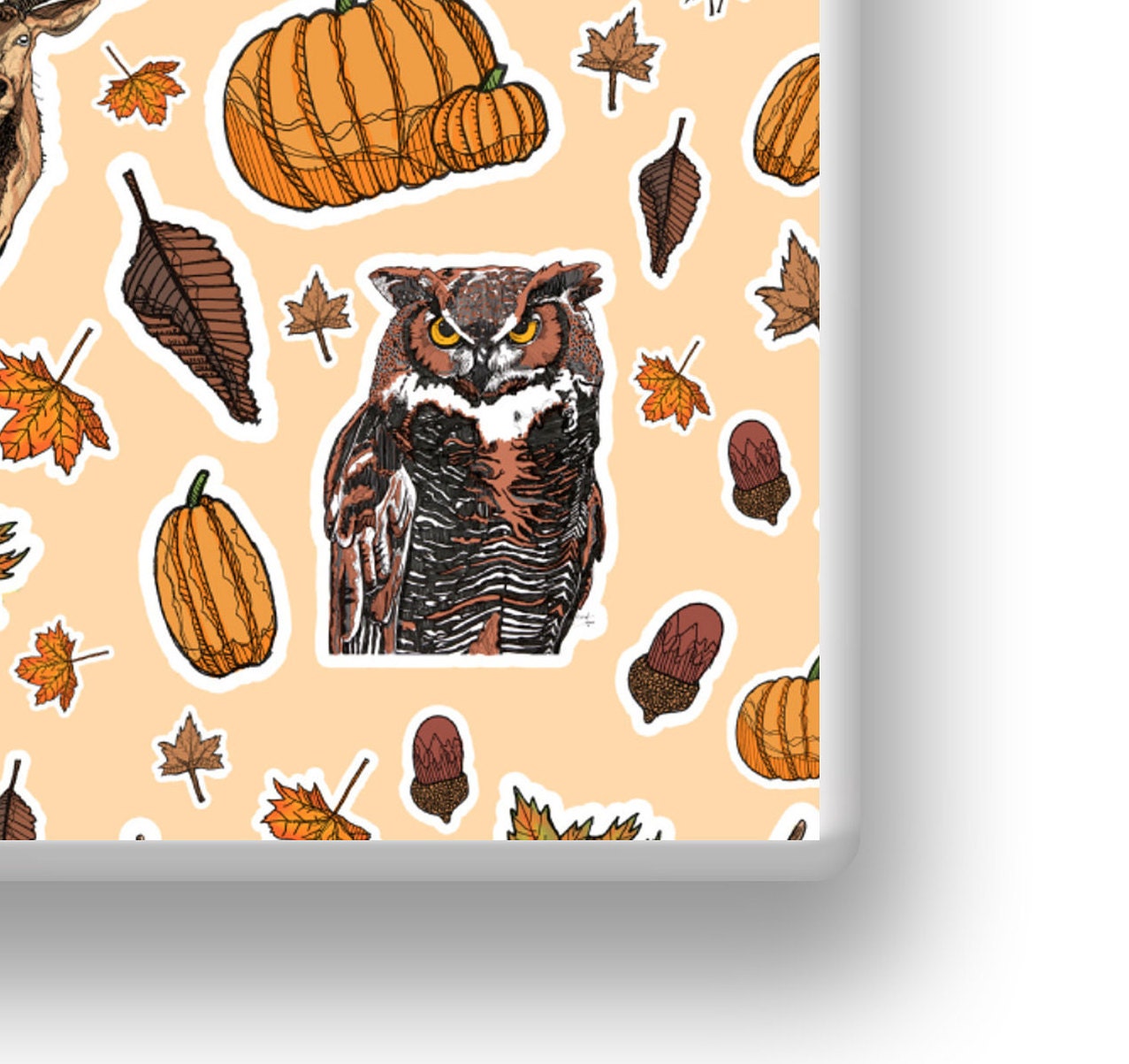 Autumn patterned Coaster Fall coaster Autumn coaster spice | Etsy