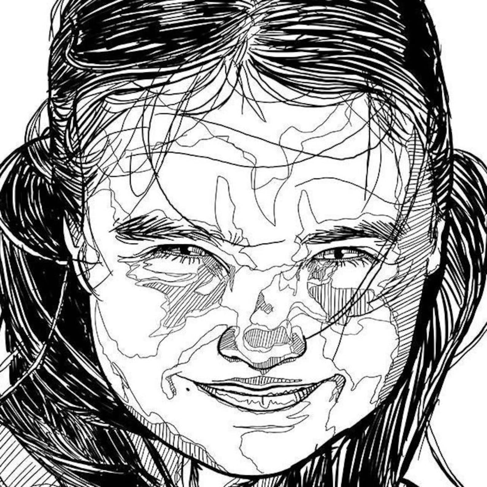 Digital Art Commission // Custom Black Line Drawing Portraits ...