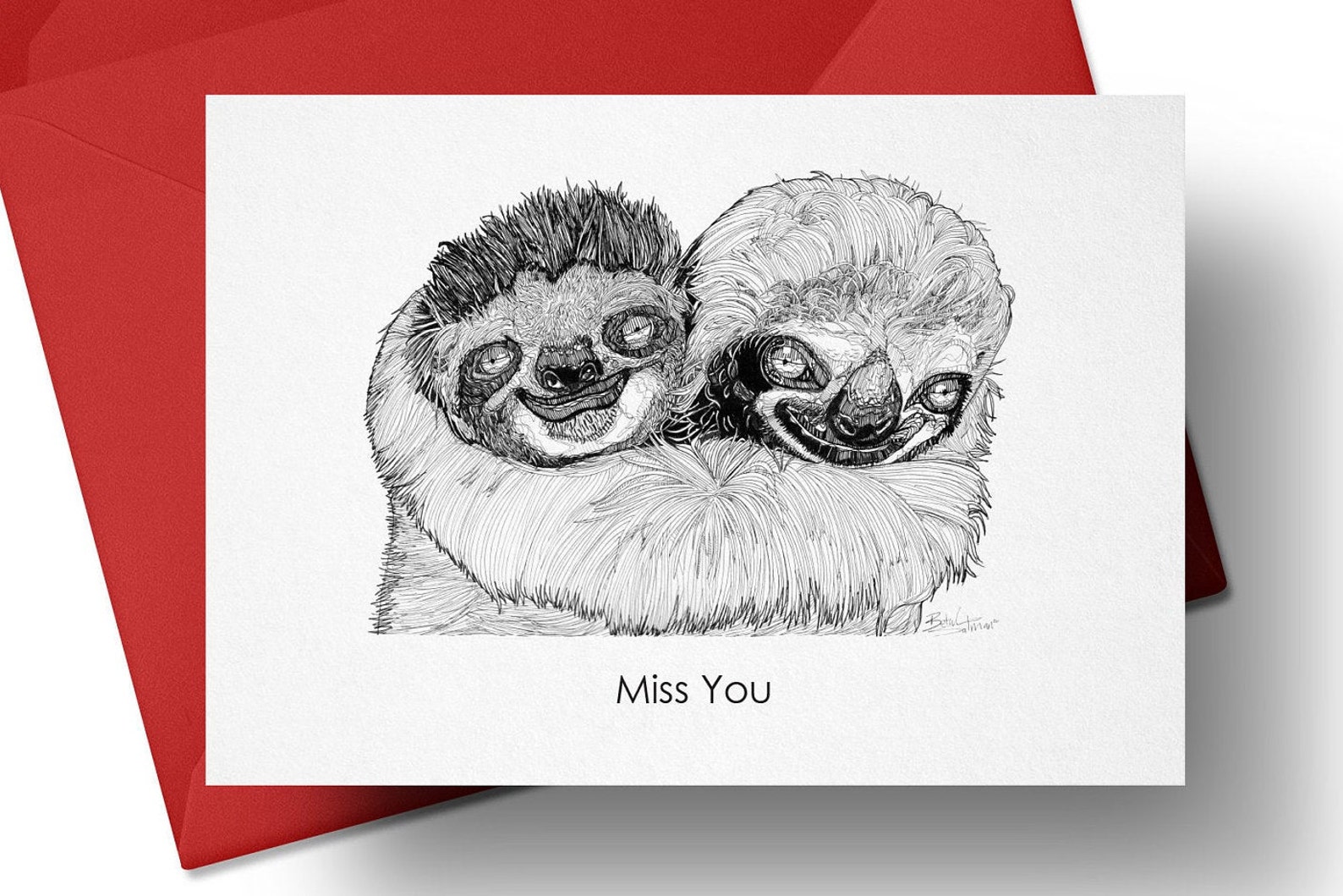 Sloths Card Valentine's Card Miss You Card I Love You - Etsy