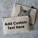 Cat Pencil Case, Cat Black Line Drawing, Cat Wallet, Custom Name Pouch ...