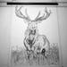 Deer in Grass Line Drawing, Original Artwork, Large Drawing, Home Decor ...