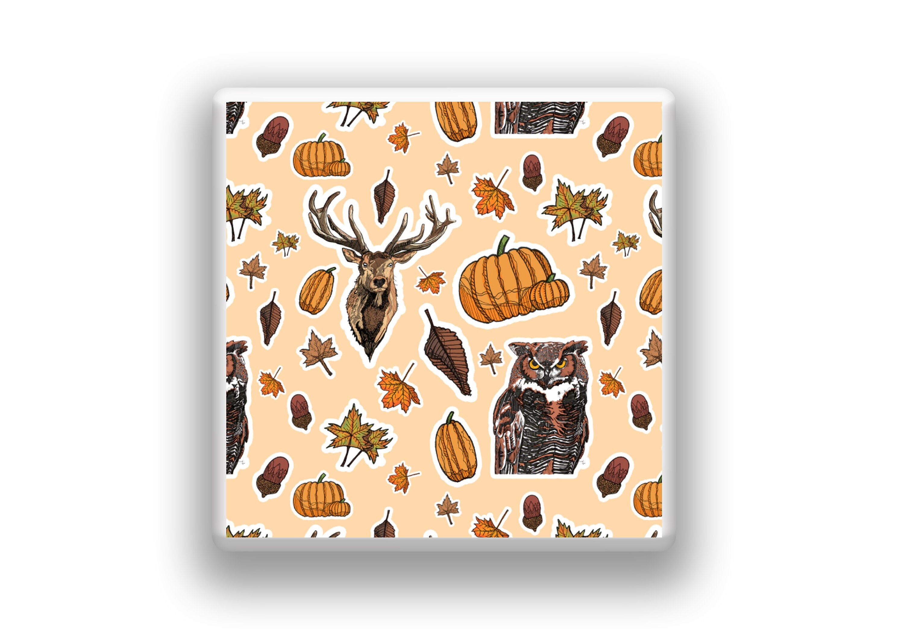 Autumn Patterned Coaster, Fall Coaster, Autumn Coaster, Spice Late ...