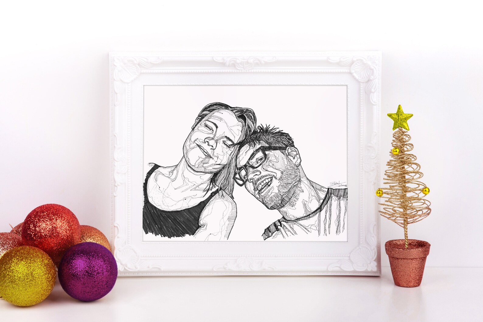 Line Art Commission // Custom Pen Line Drawing // Commission Portrait ...