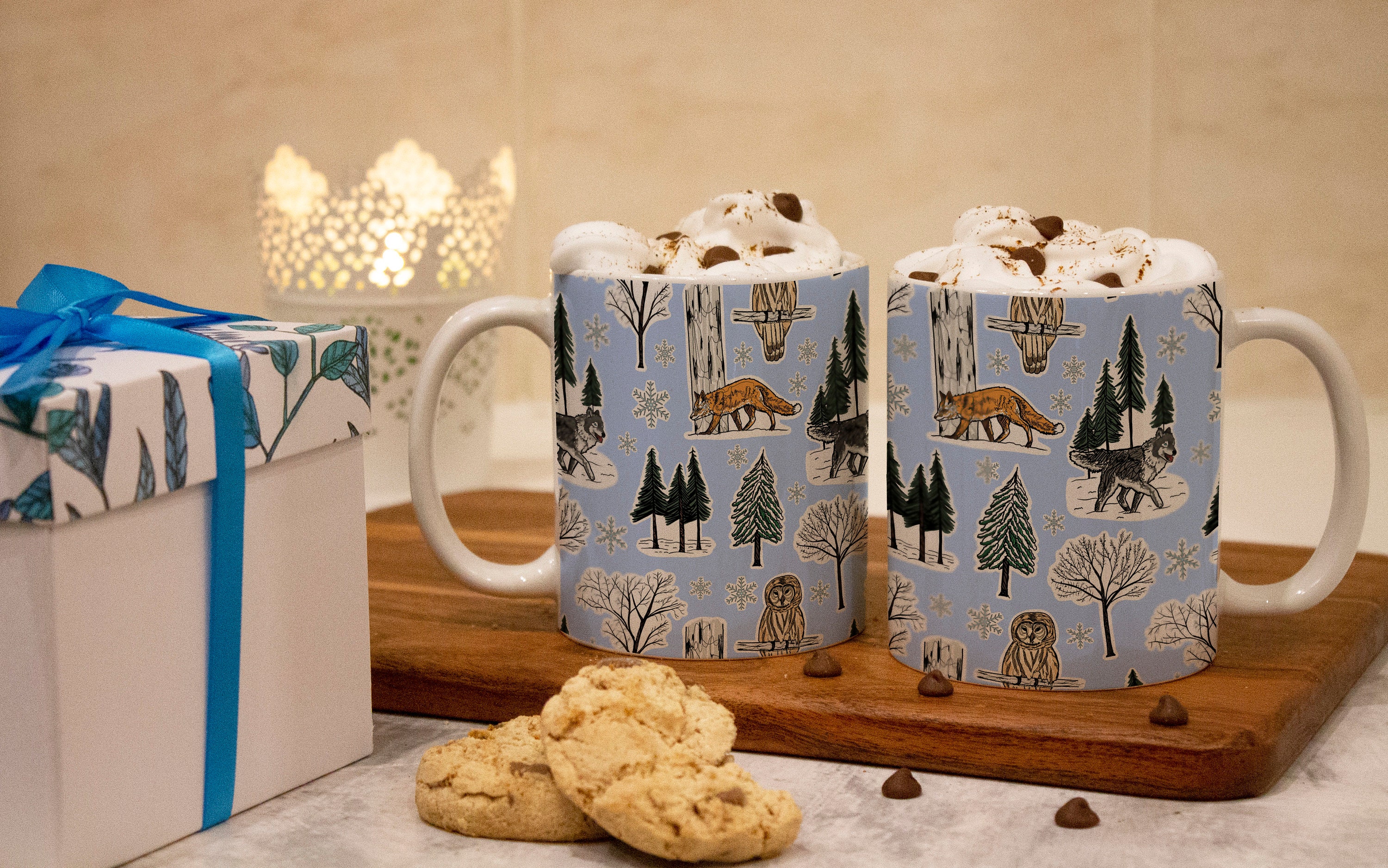 Winter Woodland Pattern Mug Winter Mug Christmas Mug - Etsy