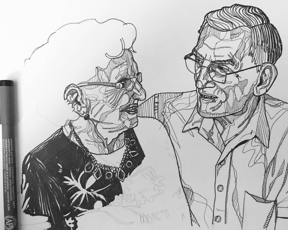 Line Art Commission // Custom Pen Line Drawing // Commission Portrait ...