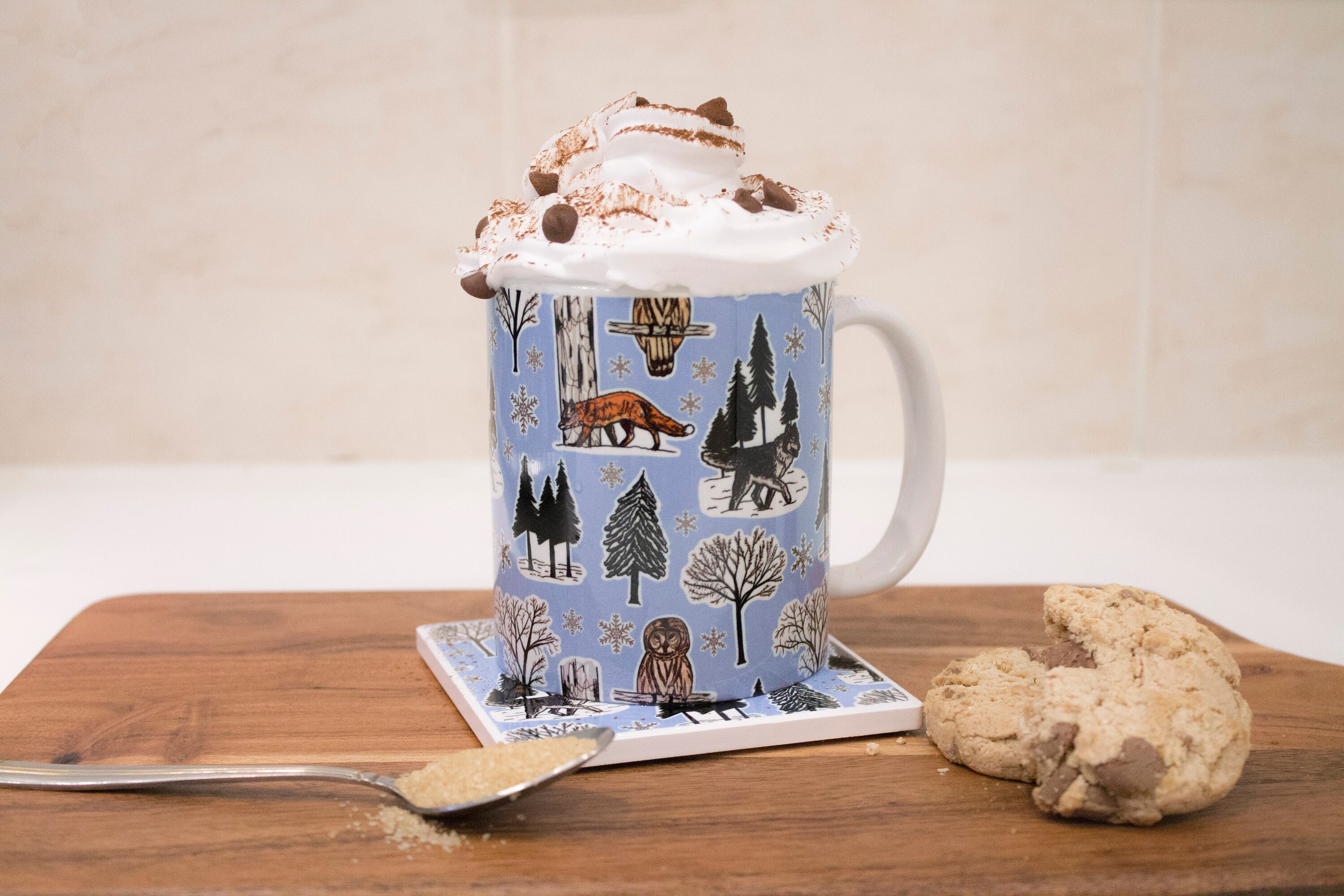 Winter Woodland Pattern Mug, Winter Mug, Christmas Mug, Woodland ...