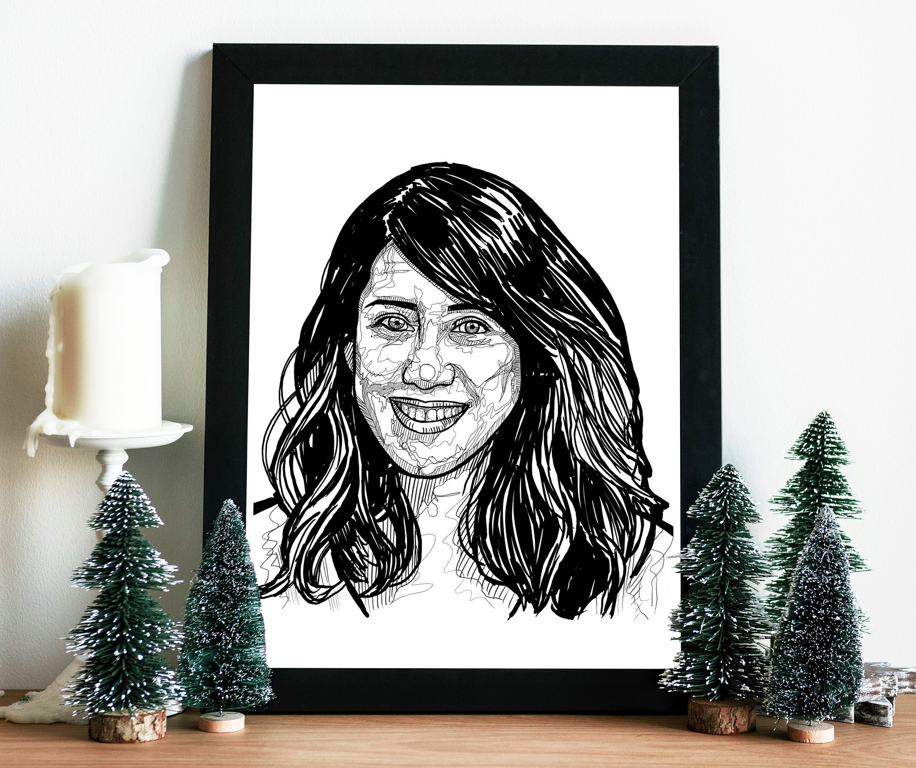Digital Art Commission // Custom Black Line Drawing Portraits ...
