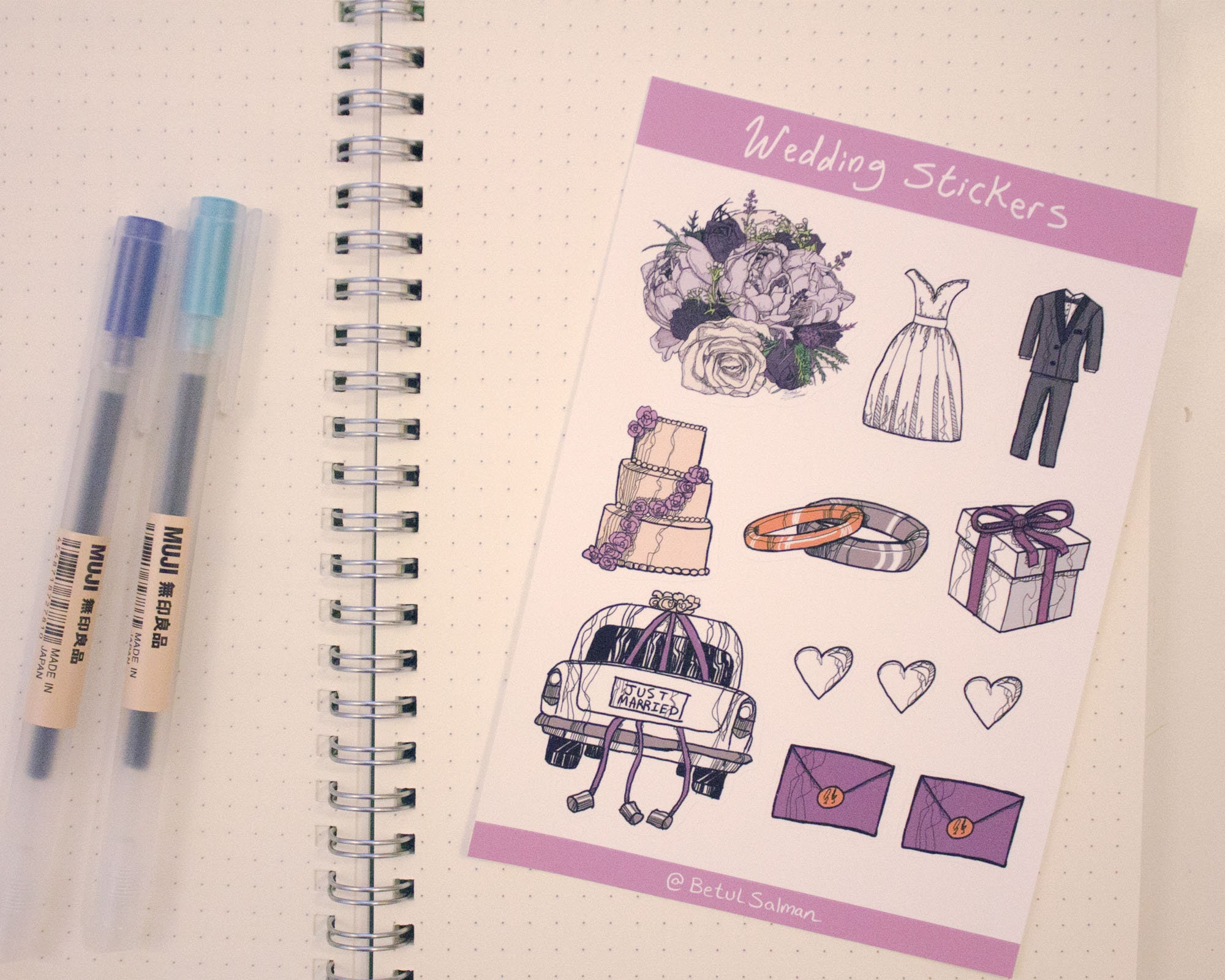 Wedding Planner Stickers Wedding Sticker Sheet Purple - Etsy