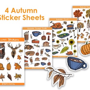 Autumn Sticker Bundle, Planner Stickers, Pumpkin Spice, Notebook ...