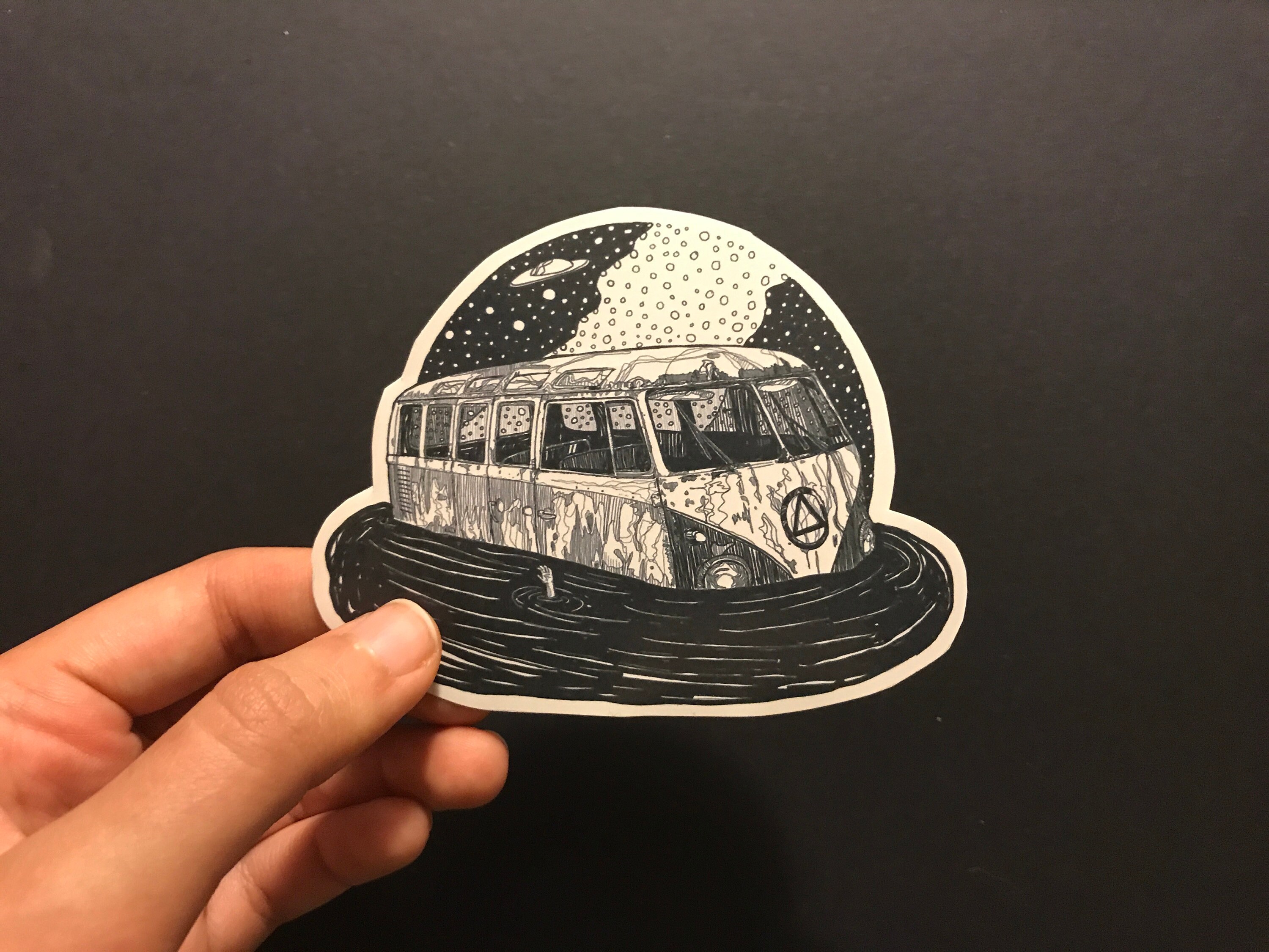 Pack of Three Cars Stickers, Laptop Decal, Car Illustration, Line ...