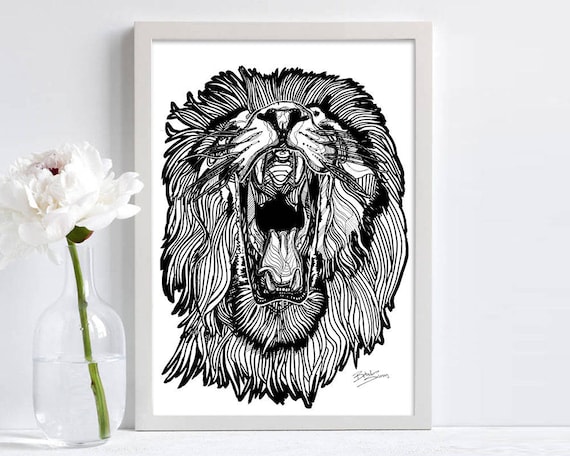 Fierce Lion Drawing