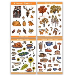 Autumn Sticker Bundle, Planner Stickers, Pumpkin Spice, Notebook ...